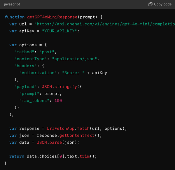 How to use GPT-4o mini in Excel & Google Sheets